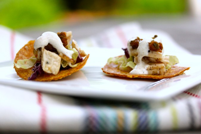 Mini Chicken Tostada Appetizers | Karen's Kitchen Stories