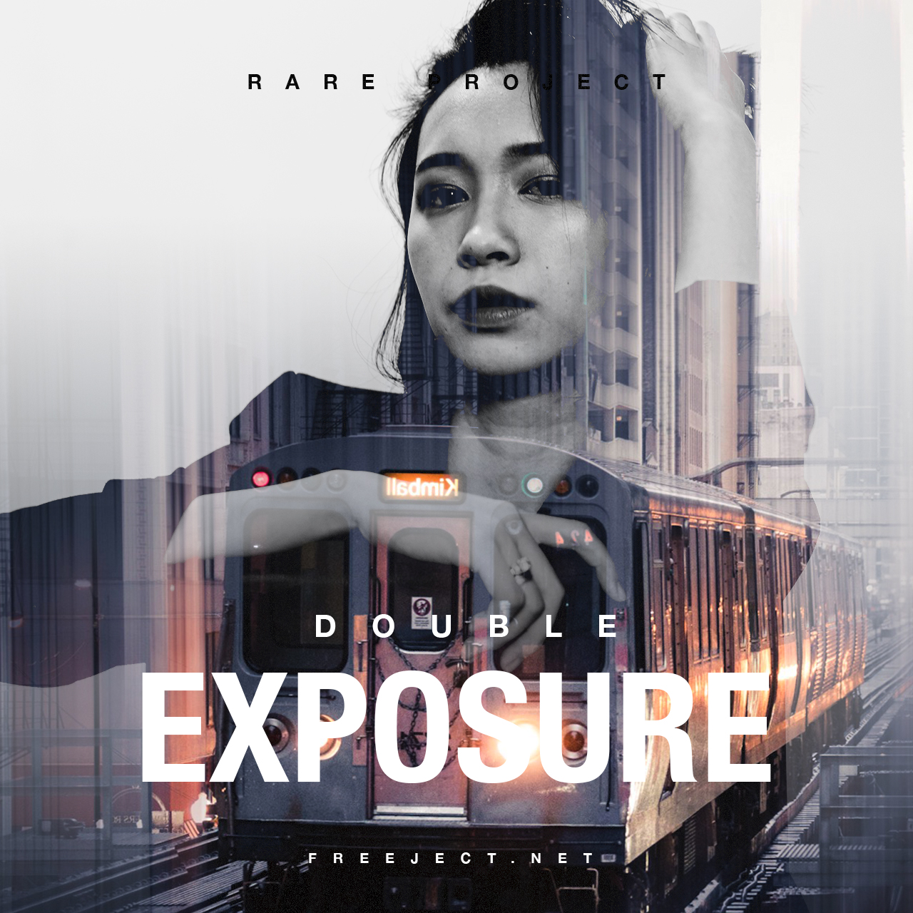 Double Exposure Cover Art Design Template - Rare Project