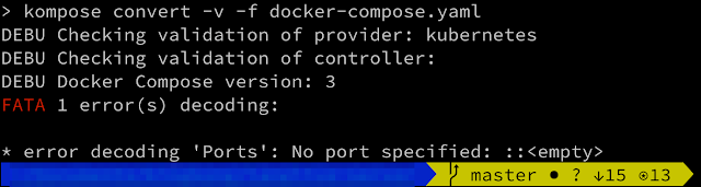 Use Kompose To Convert Docker Compose Yaml But Got An Error Decoding