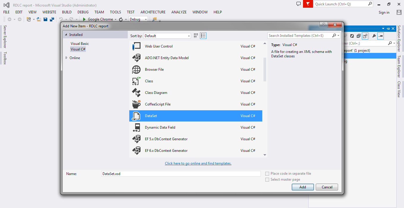 5 Simple Steps To Create Rdlc Report In Aspmantra Asp Mvc Angularjs Jquery