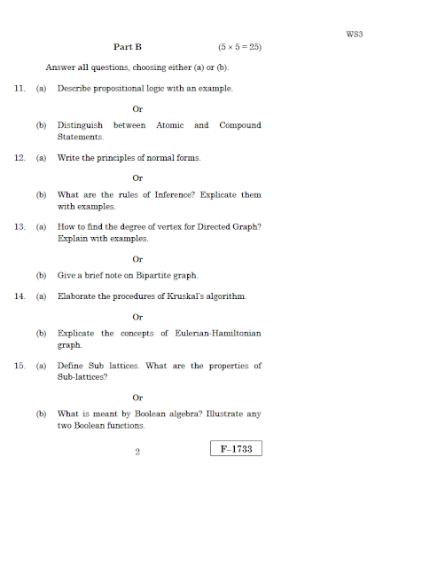 Alagappa University B.Sc.IT DISCRETE MATHEMATICS APRIL 2019 Question ...