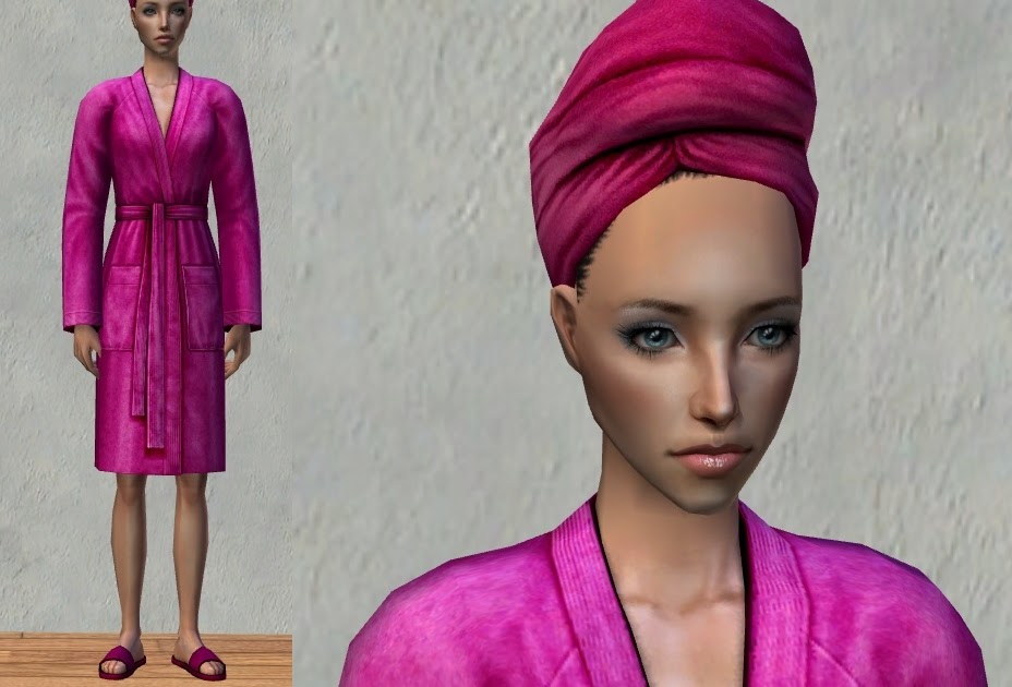 TheNinthWaveSims: The Sims 2 - Red Violet Kitchen & Bath Sleepwear Recolor