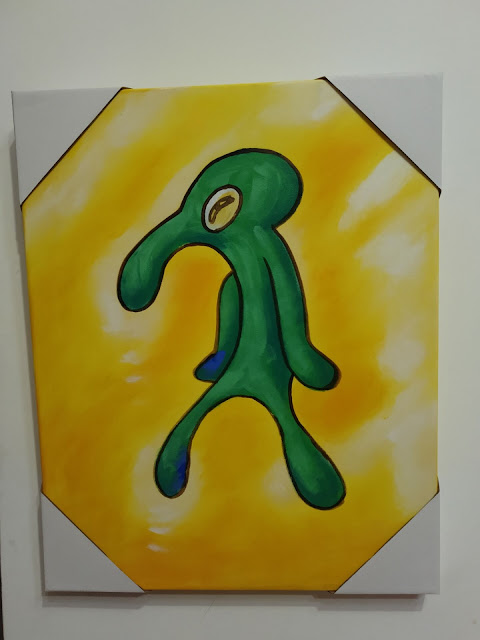 Hand painted artwork Premium canvas Old Bold and Brash Squidward Oil ...