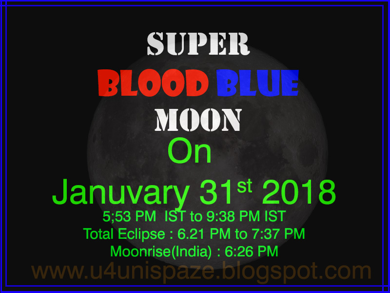 "Super Blood Blue Moon" : Total Lunar Eclipse On JAN 31st