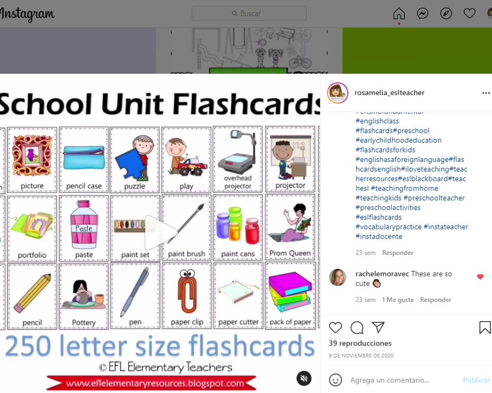 EFL Elementary Teachers: School unit flashcards for ESL students