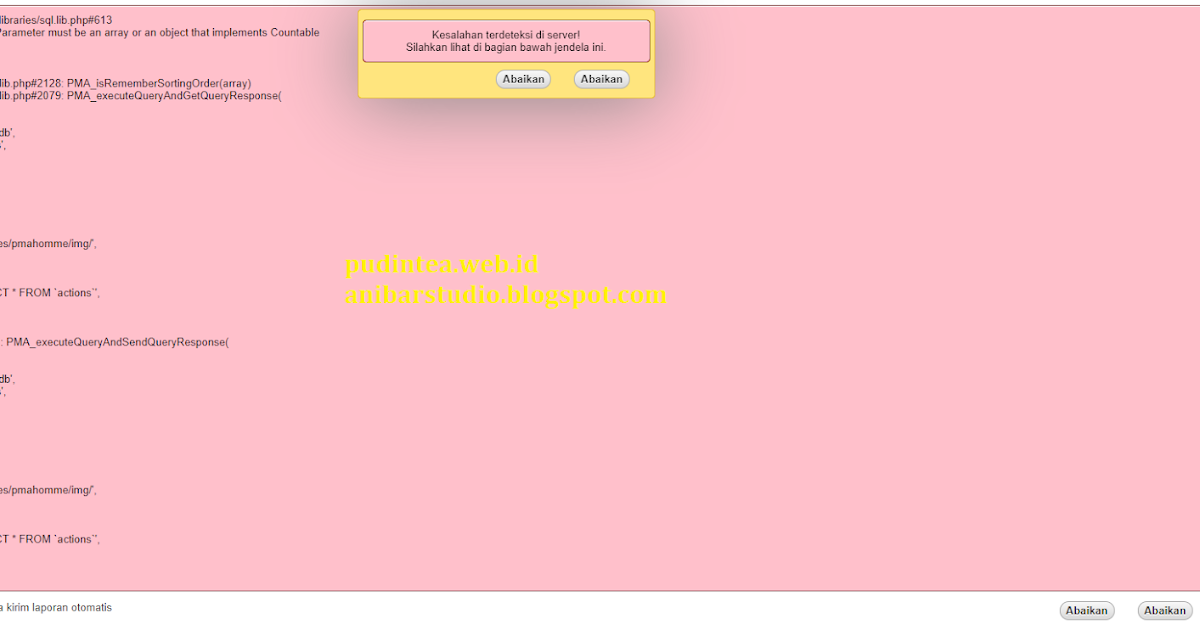 Cara Cepat Dan Mudah Memperbaiki Error Sql Lib Php Di Phpmyadmin
