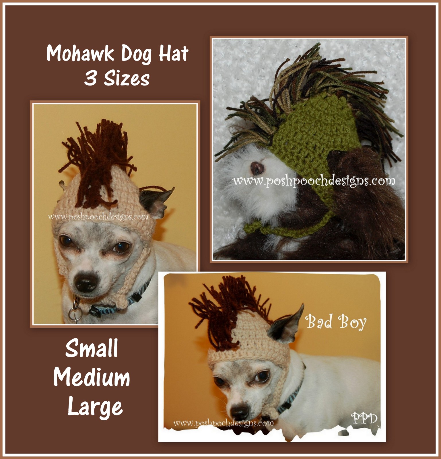 Posh Pooch Designs : Dog Hat Crochet Patterns For Small, Medium and ...