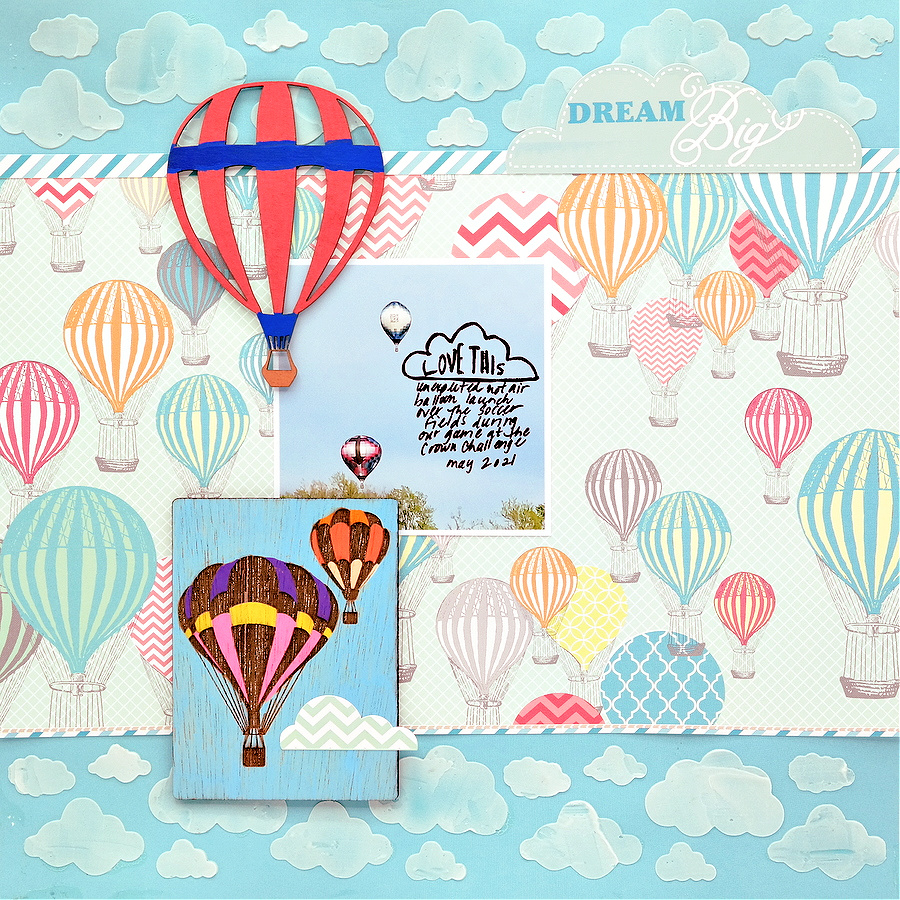 Hot Air Balloon Scrapbook Layout - Creative Embellishments