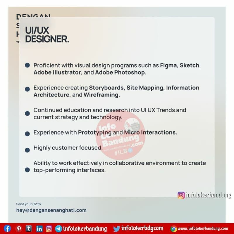 Lowongan Kerja Backend Developer - UI / UX Designer PT. Dengan Senang ... Lowongan Kerja Backend Developer - UI / UX Designer PT. Dengan Senang ...