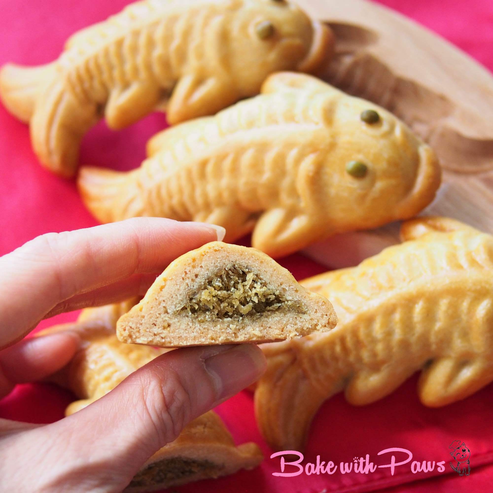 Mooncake Biscuit With Coconut Filling - BAKE WITH PAWS