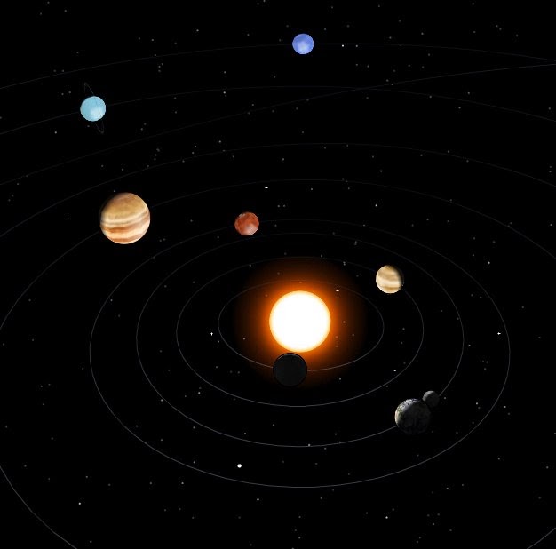 Suburban spaceman: Interactive 3D Model of Solar System