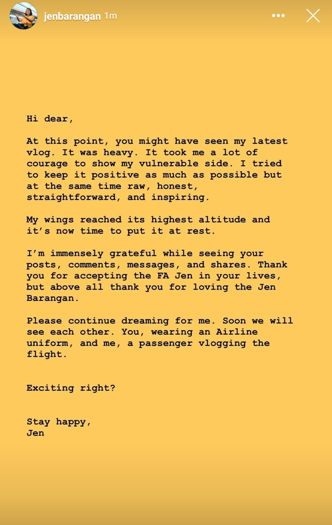 Jen Barangan: I'm no longer a flight attendant ~ Wazzup Pilipinas News ...