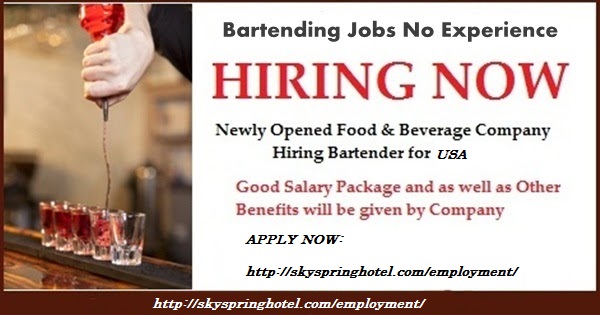 Few Part time Barman Bartender jobs in USA interview questions and how to answer them