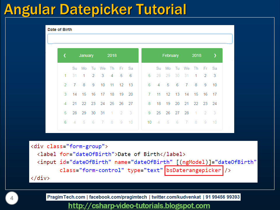 Sql Server Net And C Video Tutorial Angular Datepicker Tutorial