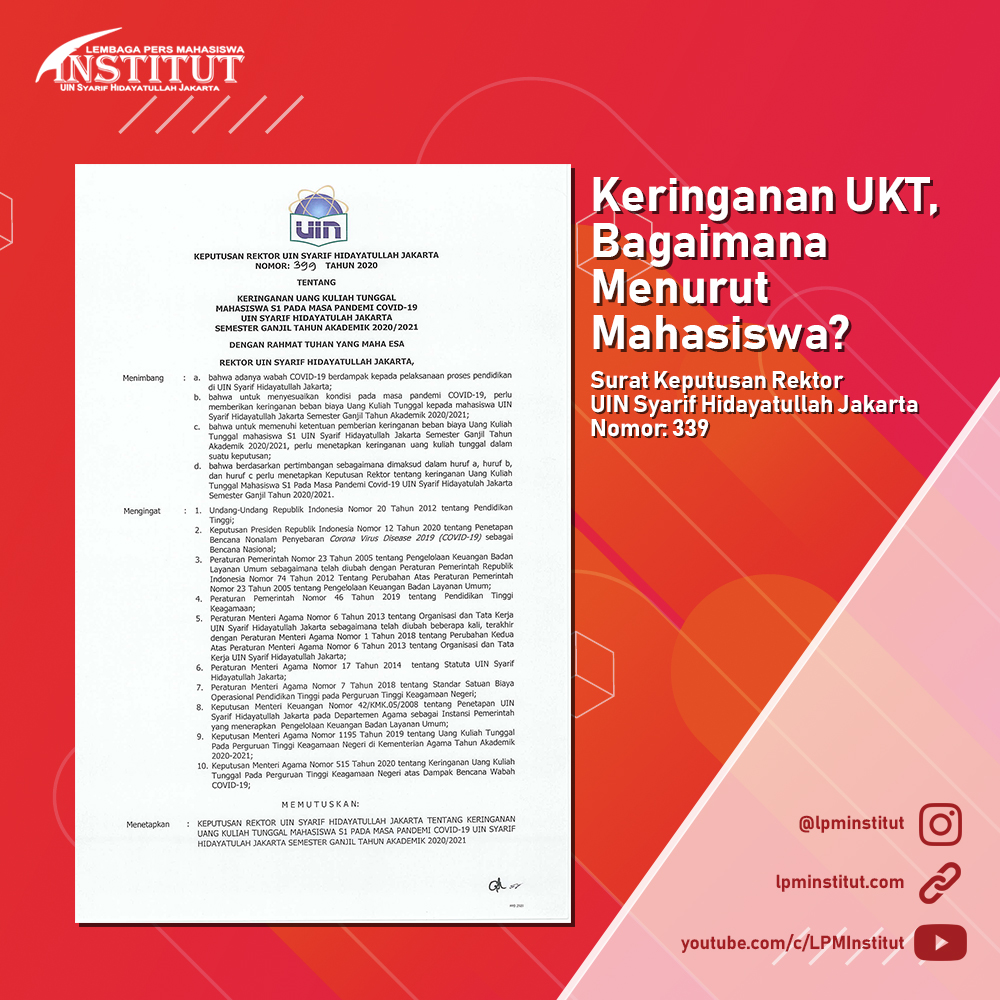 Keringanan UKT, Bagaimana Menurut Mahasiswa? - LPM INSTITUT