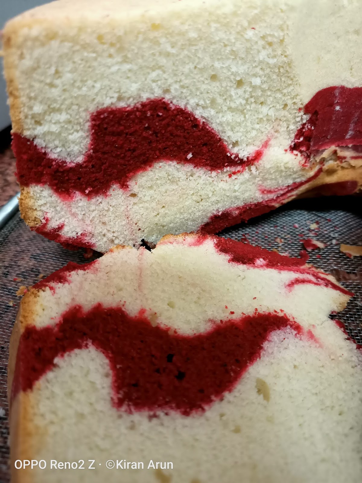 Red velvet marble cake