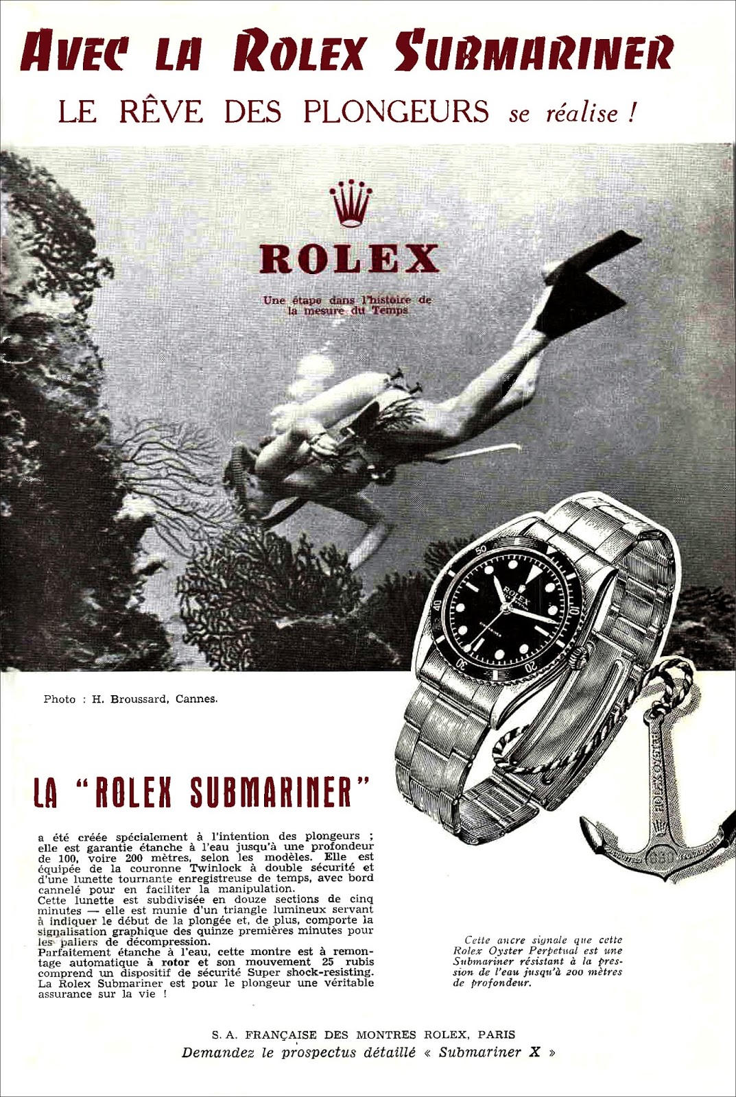 Welcome to RolexMagazine.com: 1960 Rolex Submariner Ad