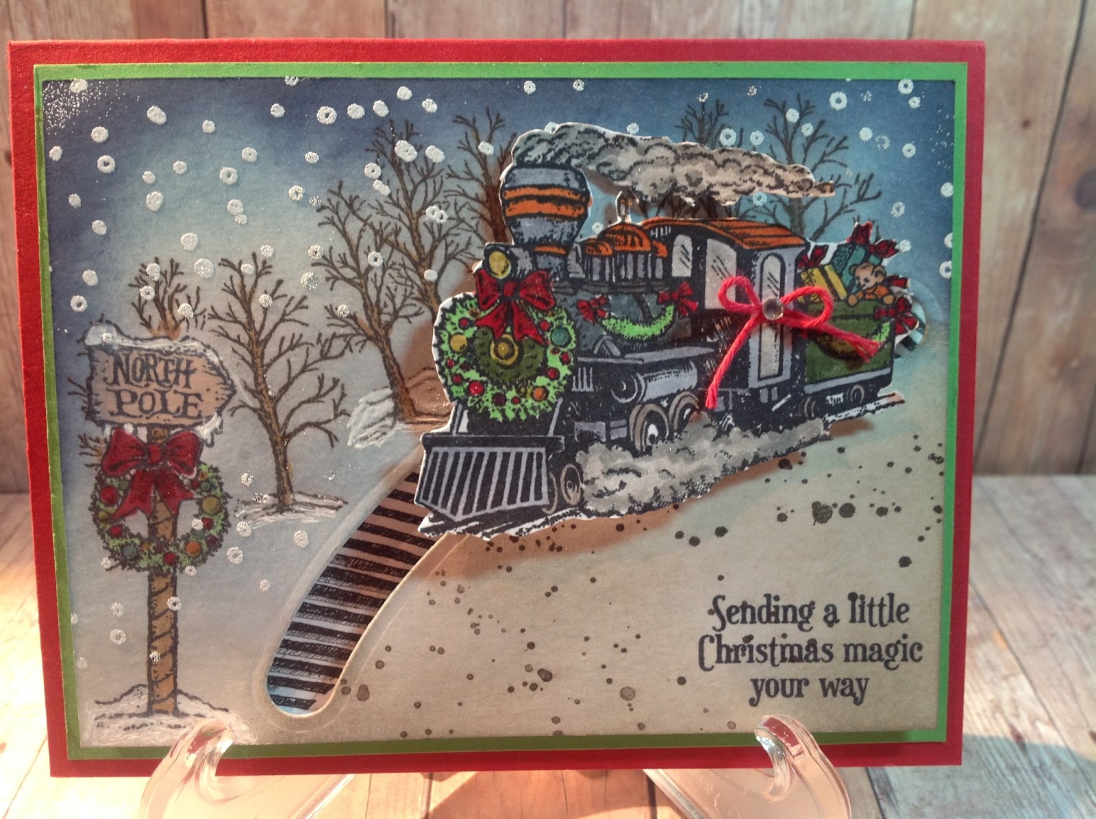 Queen Bea Scraps: Christmas Train Slider Card