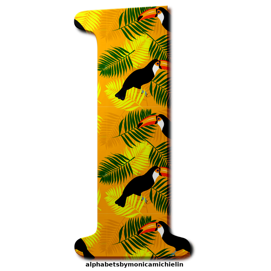 M. Michielin Alphabets: TOUCAN ALPHABET YELLOW TEXTURE LETTERS, NUMBERS ...