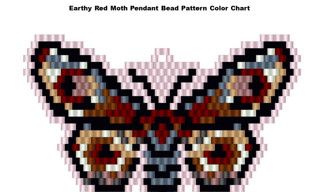 Brick Stitch Bead Patterns Journal: Free Earthy Red Moth Pendant Brick ...