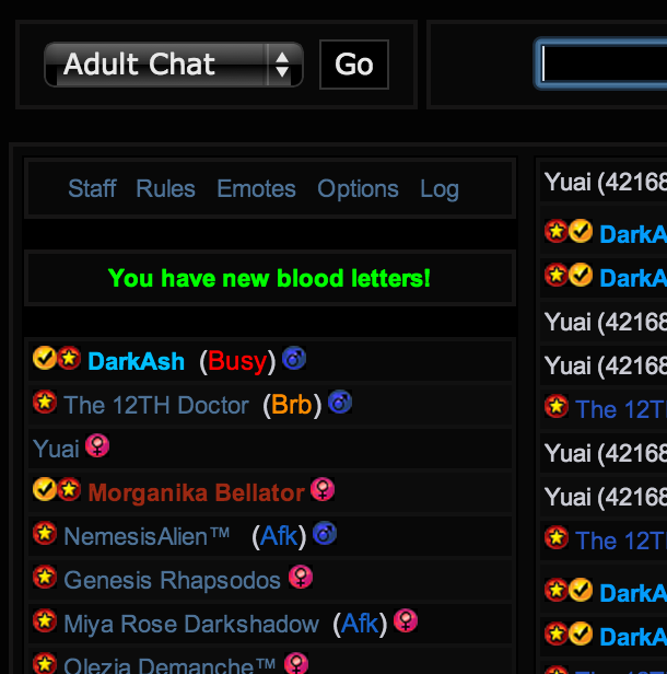 Reign Of Blood - Vampire Game Blog: New Chats