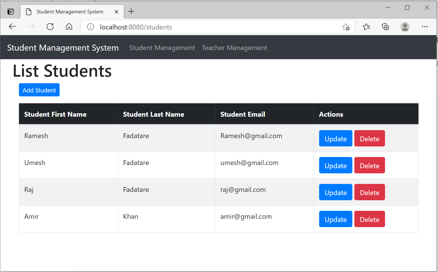 Spring Boot Crud Tutorial With Spring Mvc Spring Data Jpa Thymeleaf