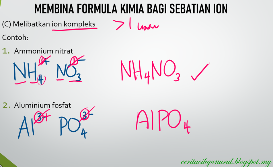 Cikgu Nurul : Asas Kimia : Menulis Formula Kimia Sebatian