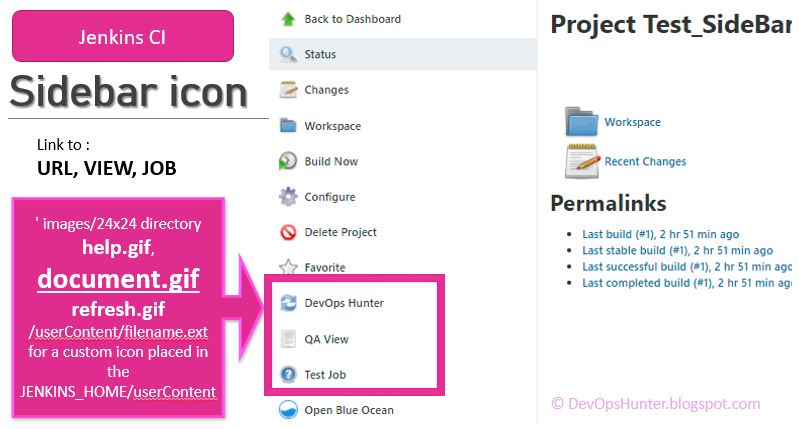 DevOps Hunter: Sidebar Links in Jenkins Job