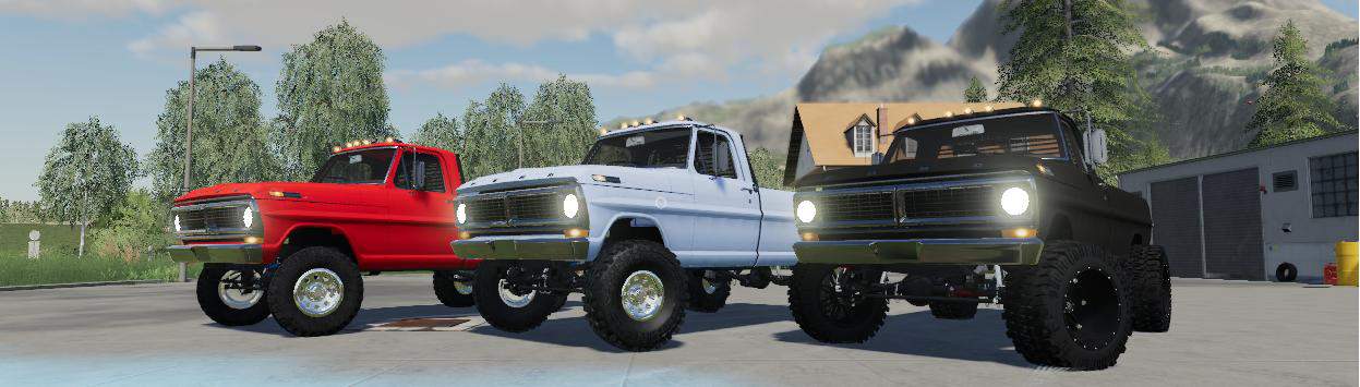 FS19 1970 Ford F250 with colision on flatbed v1.1 - FS 19 & 22 USA Mods ...