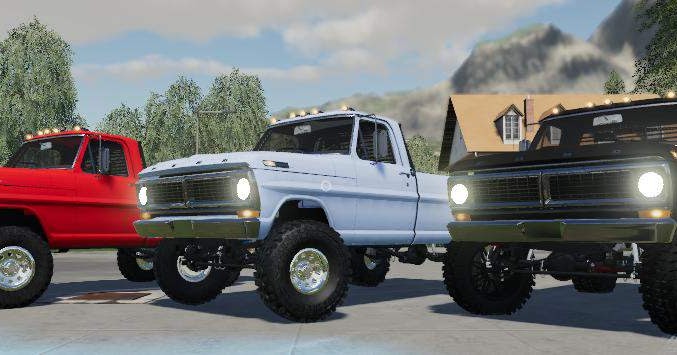 FS19 1970 Ford F250 with colision on flatbed v1.1 - FS 19 & 22 USA Mods ...