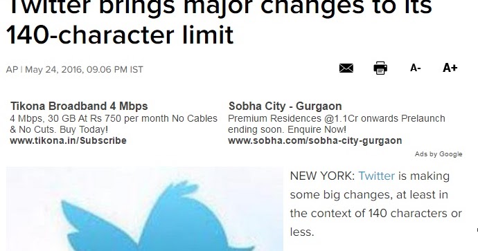 Live Your Dreams: Twitter brings major changes to its 140-character limit