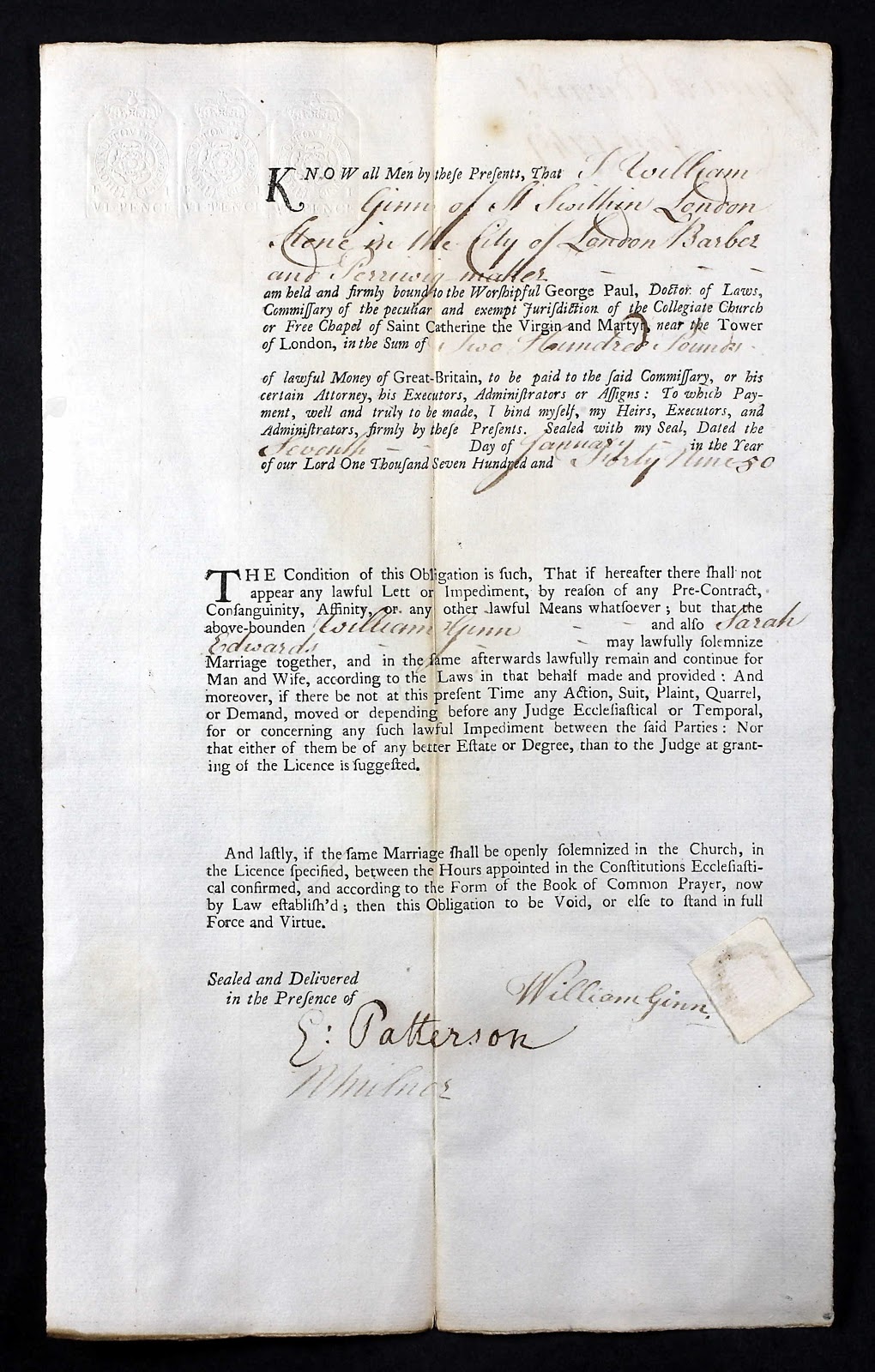 Ginn family of Hertfordshire: William Ginn, Periwig Maker of London d. 1783