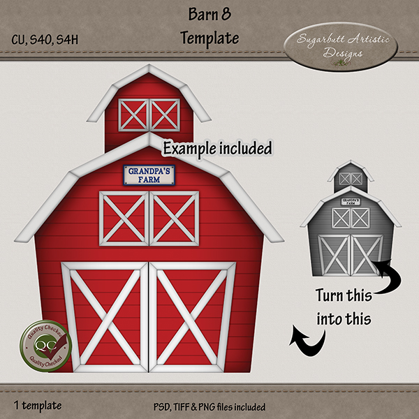 Sugarbutt Artistic Designs: New Barn template now in my store