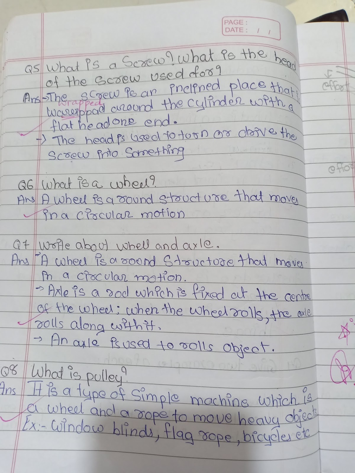 Evs-Simple Machines(notebook and workbook)