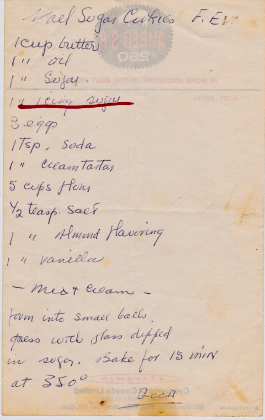 Scraps of Paper...Old Recipes and the Past..: NOEL SUGAR COOKIES AND ...