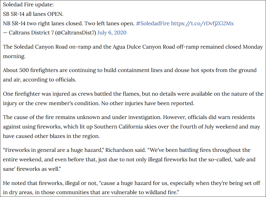 lift the veil from your eyes: 265 328 | Soledad Fire containment ...