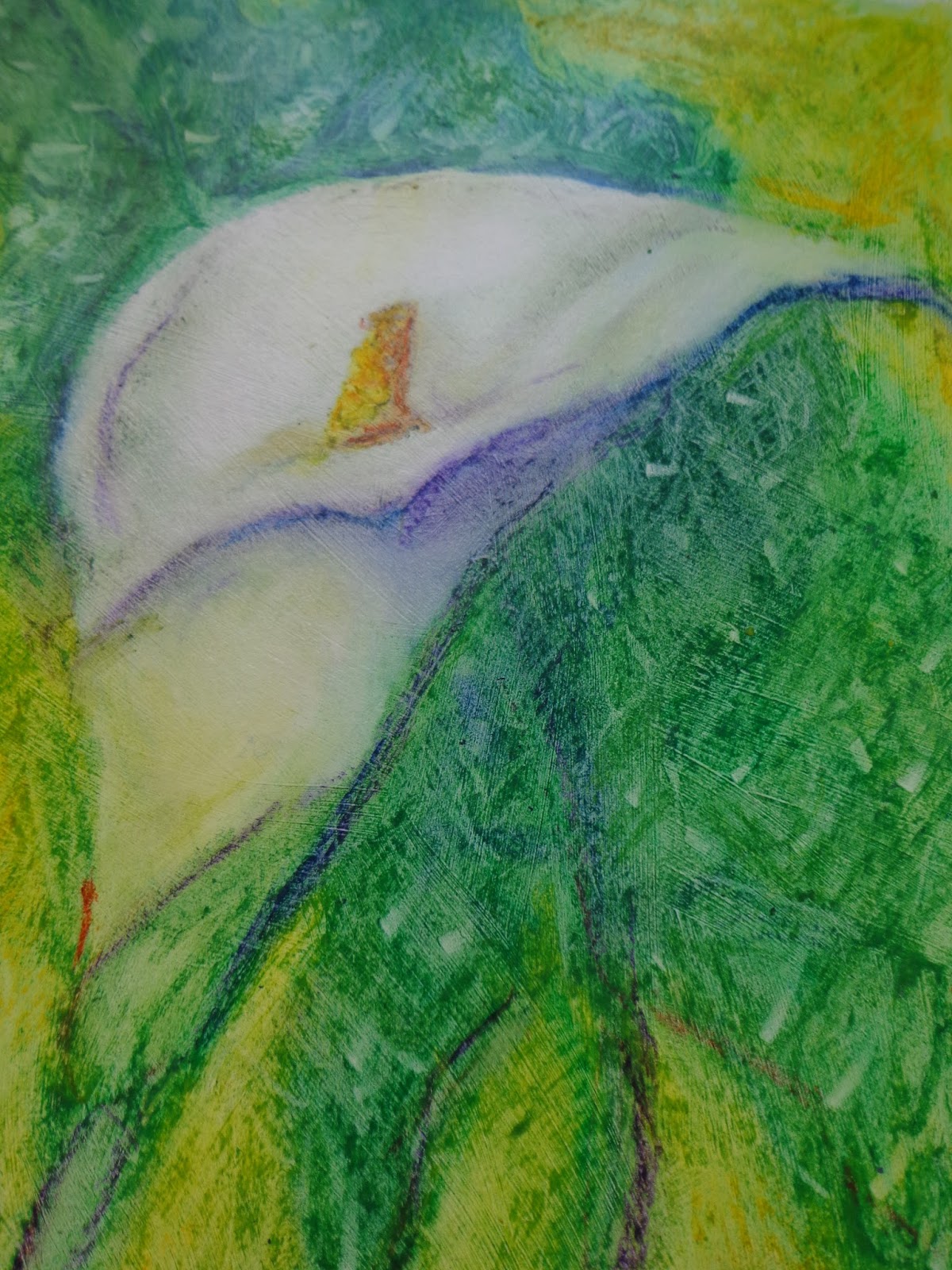 Plays With Pencils: Oil Pastels (Why did I buy these?): Calla Lily