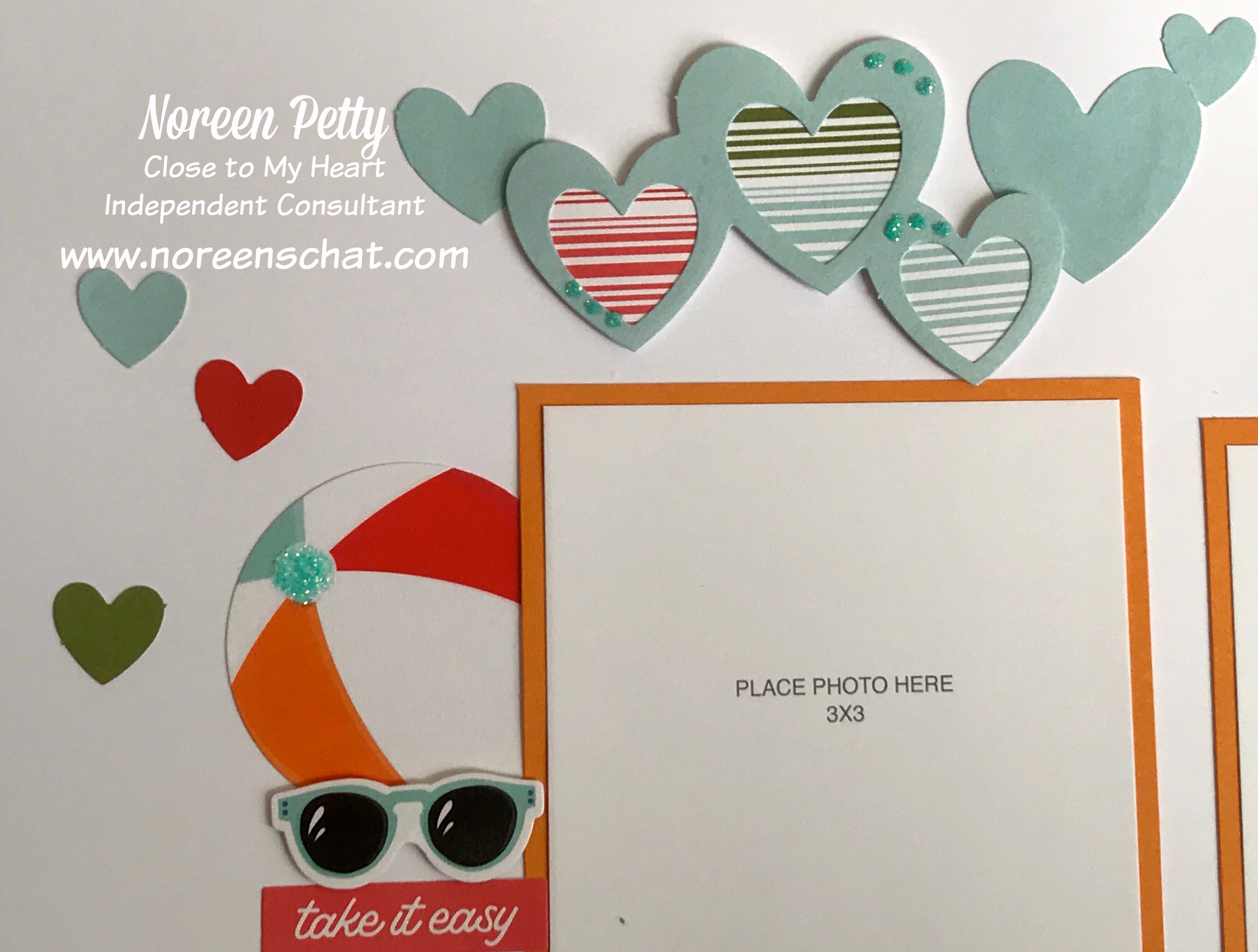 Noreen's Scrap N Chat: CTMH Summer Vibes Summer Hearts Scrapbook Layout