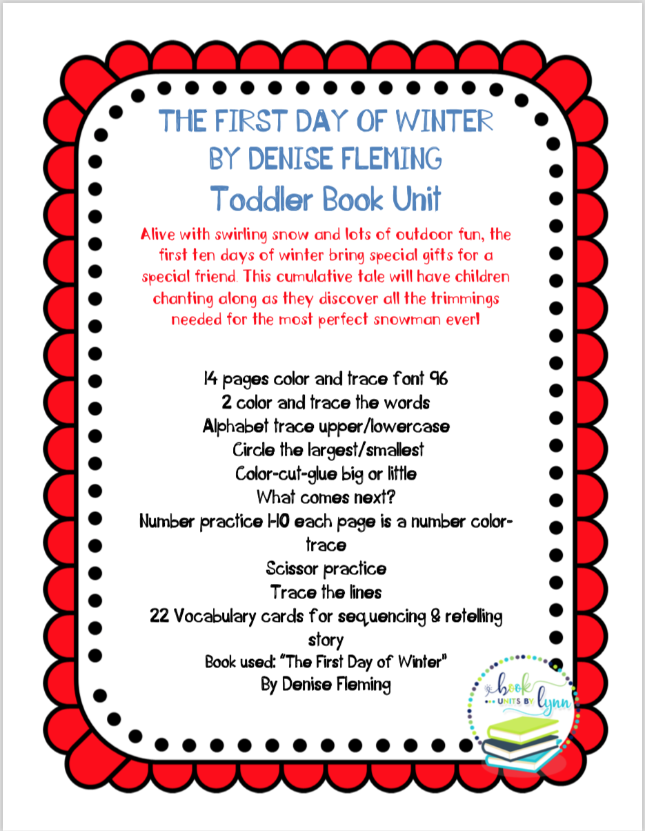 THE FIRST DAY OF WINTER TODDLER BOOK UNIT ~ Book Units by Lynn