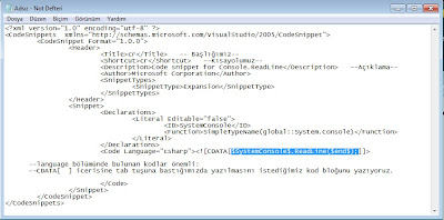 ergable: C# Code Snippet Yazma
