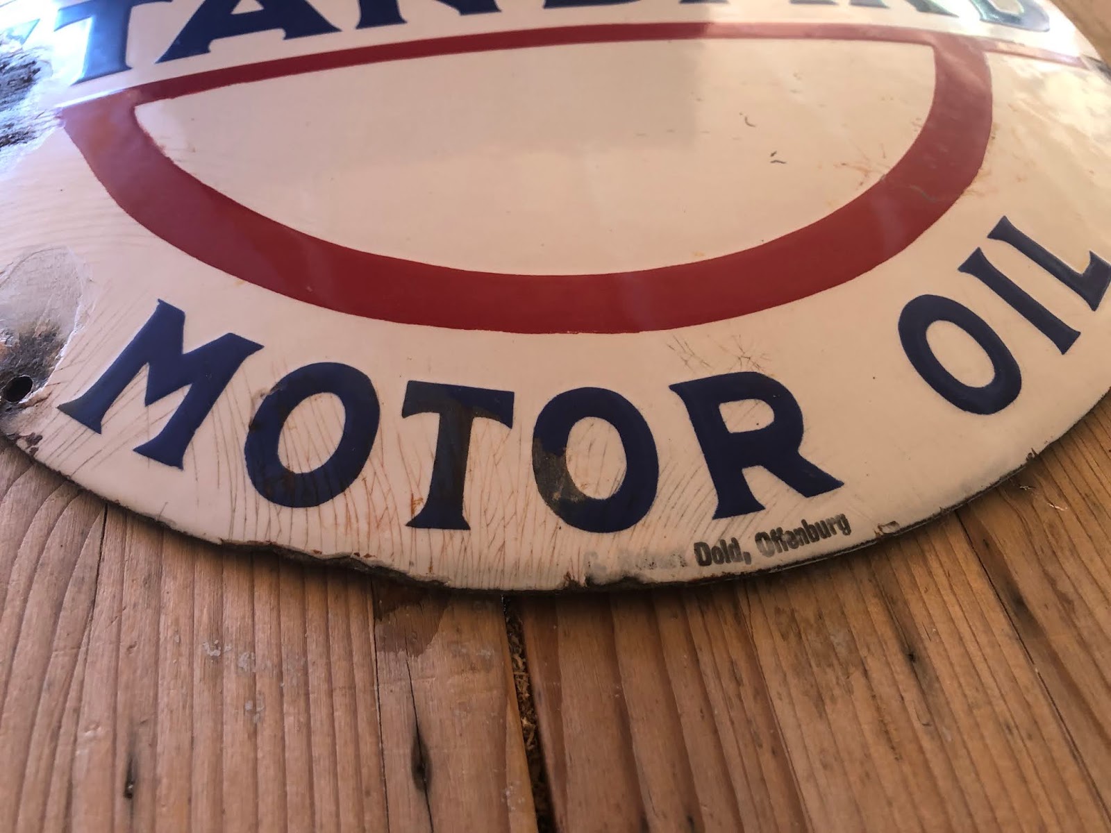 Standard Motor Oil 1930s Enamel Sign