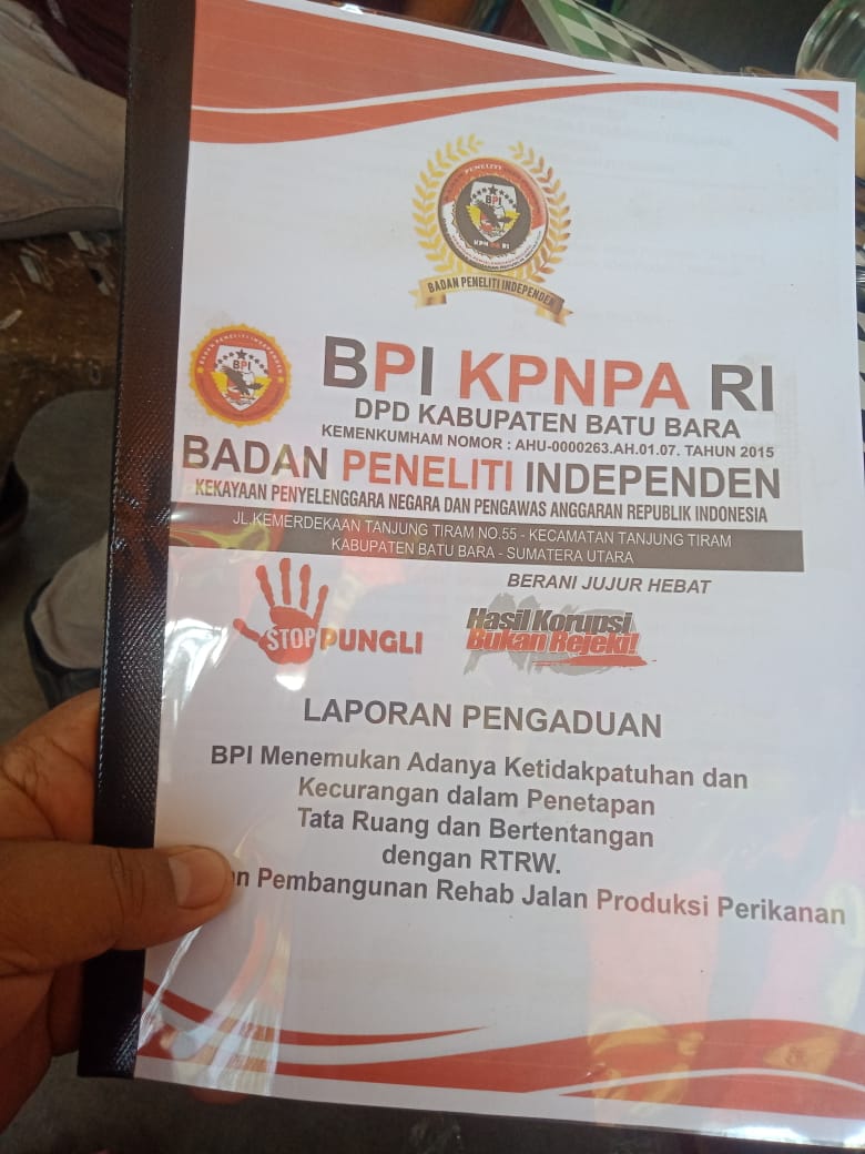 BPI KPNPA RI Resmi Laporkan Dugaan Penyimpangan Pembangunan Jalan Produksi Perikanan di Pantai ...