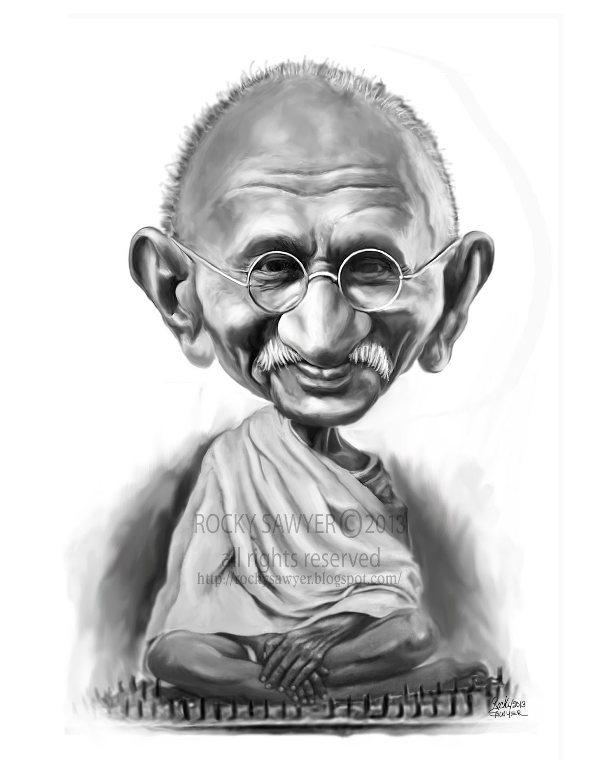 Sawyer Illustration Inc. caricature and cartoon art studio: Mahatma Gandhi