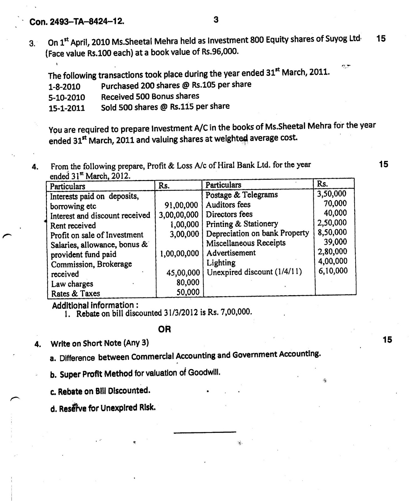 Question Papers Collection: FINANCIAL ACCOUNTING PAPER (CORPORATE ...