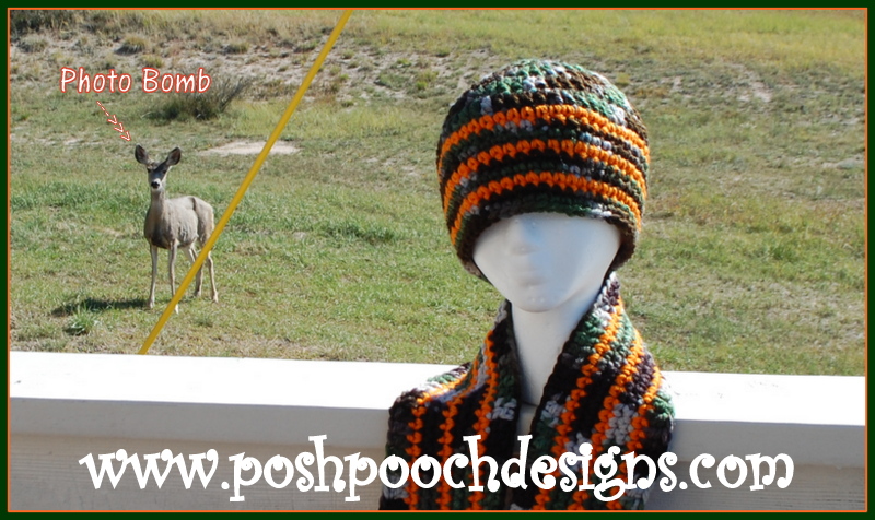 Posh Pooch Designs : Camo and Orange Hunting Beanie Crochet Pattern