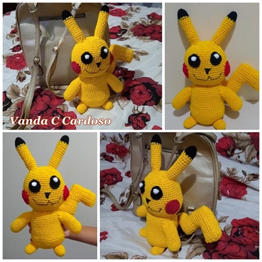 Artesanatos em Crochê Vanda: Pokemon Pikachu amigurumi de crochê