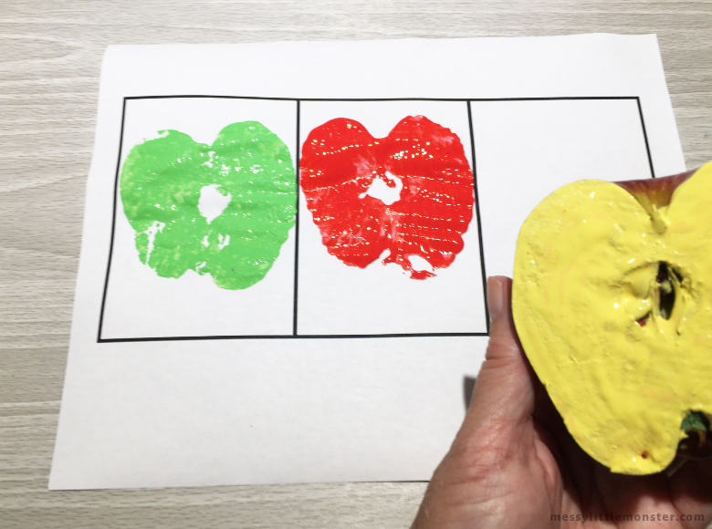 Apple Stamping Pop Art for Kids - Messy Little Monster