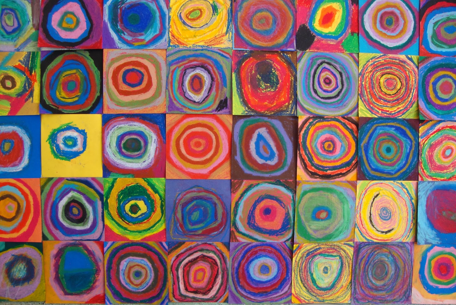 Miss M's Art Room: 2nd Grade Oil Pastel Kandinsky Circles