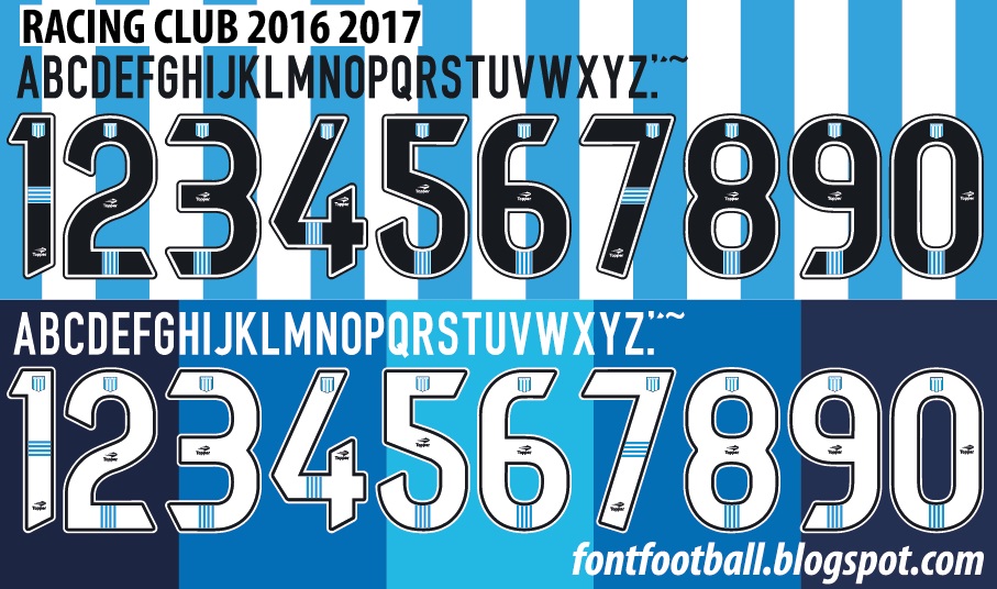 FONT FOOTBALL: Font Vector Racing Club 2016 2017 kit