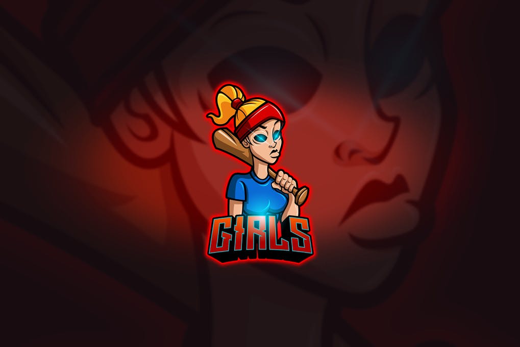 50+ Best Girl Mascot Logo Templates for eSports, Team and Clan | EPS, AI